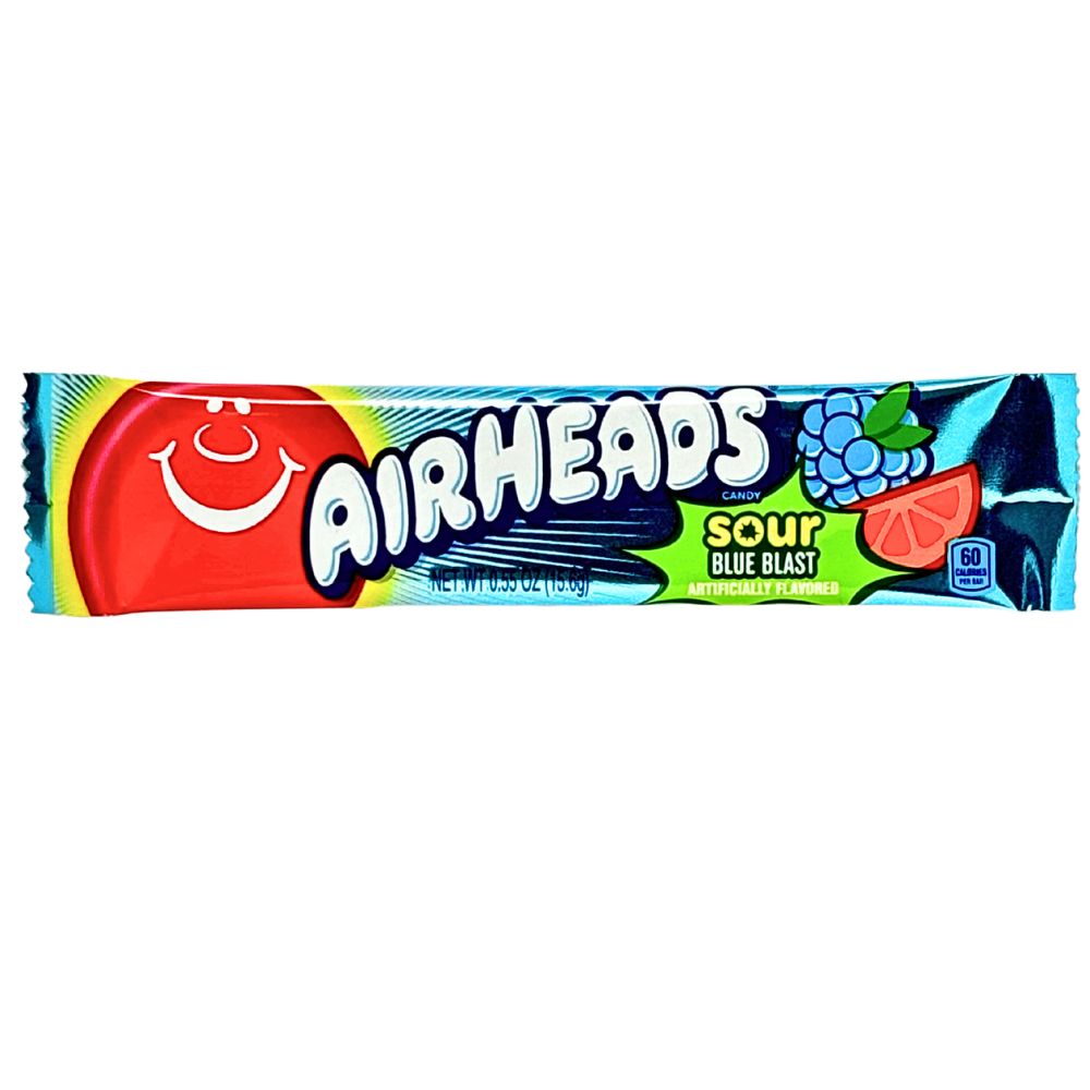 Airheads Sour Blue Blast - 0.55oz - 36 Pack | iWholesalecandy ...