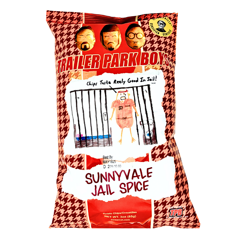 Trailer Park Boys Potato Chips Sunnyvale Jail Spice - 3oz - 24 Pack | iWholesaleCandy.ca