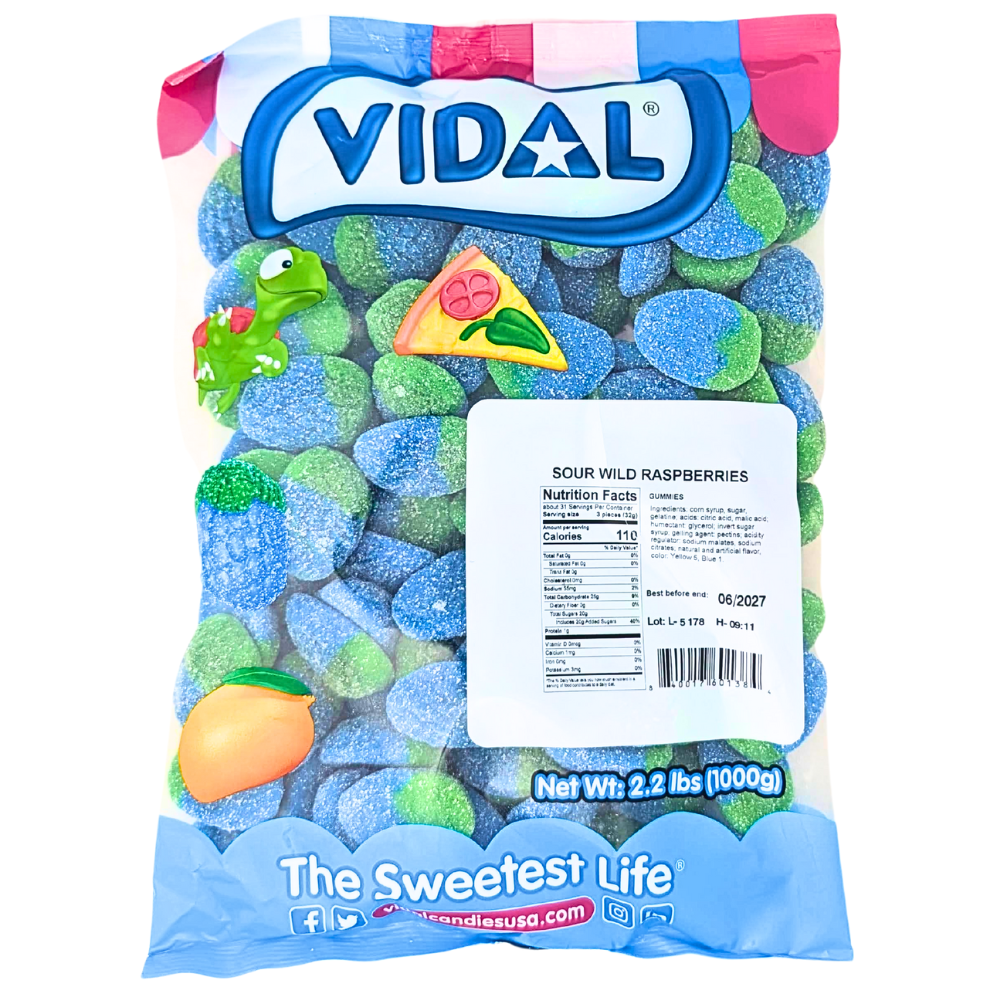 Vidal Sour Wild Raspberries 1kg - 1 Bag | iwholesale Candy ...