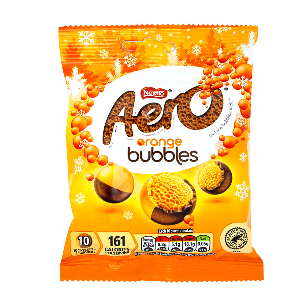 Aero Bubbles Orange Pouch (UK) 70g - 12 Pack | iWholesaleCandy.ca