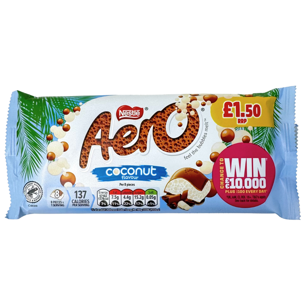 Aero Coconut 90g (UK) - 15 Pack | iwholesale Candy – iWholesaleCandy.ca