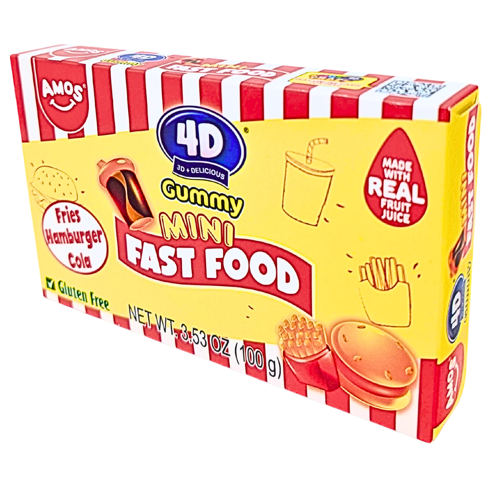 Amos 4D Mini Fast Food Gummy 100g - 12 Pack | iWholesale Candy ...