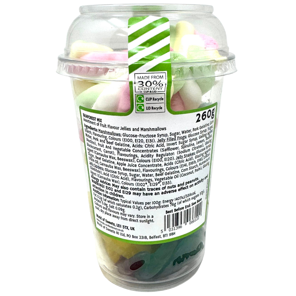 Bonds Rain Forest Mix Candy Cup 260g (UK) - 6 Pack | iwholesale Candy ...