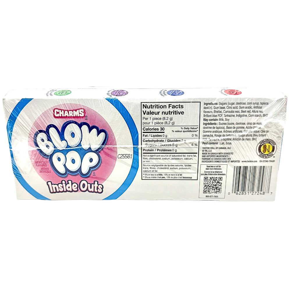 Charms Blow Pop Inside Out Tube 65g | iwholesale Candy – iWholesaleCandy.ca