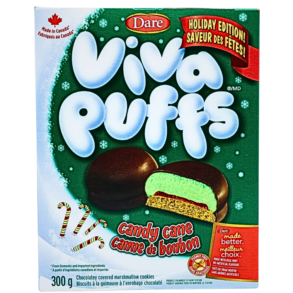Dare Viva Puffs Candy Cane Cookies 300g - 12 Pack | iWholesale Candy ...