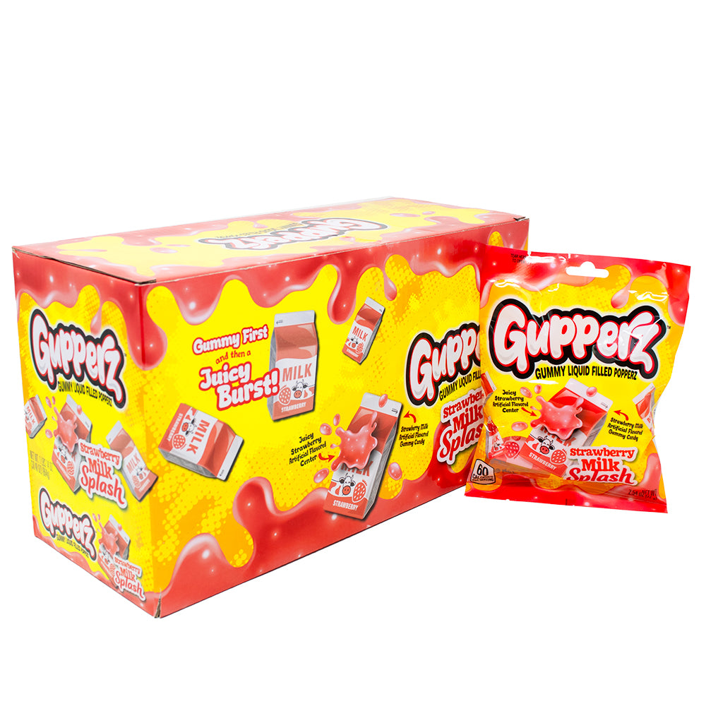 Gupperz Strawberry Milk Splash Gummies | iWholesaleCandy.ca