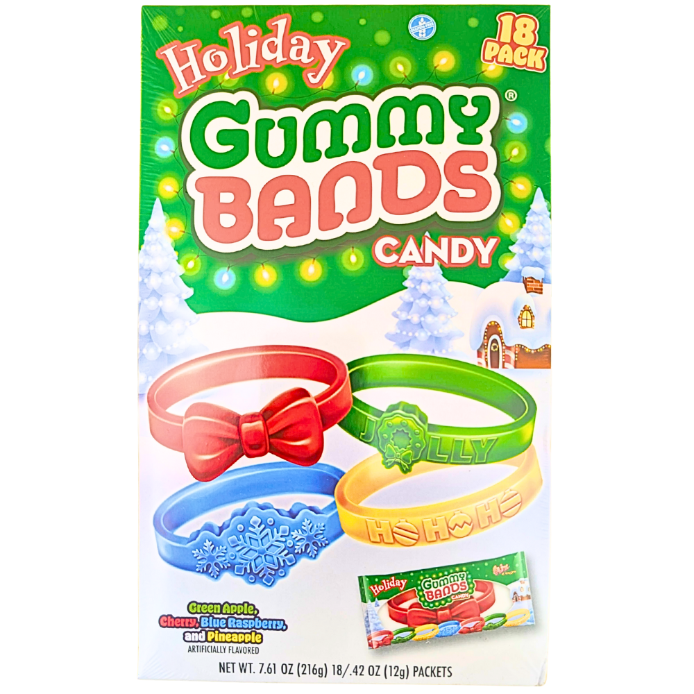 Holiday Gummy Bands Candy 9.5oz - 12 Pack | iwholesale Candy ...