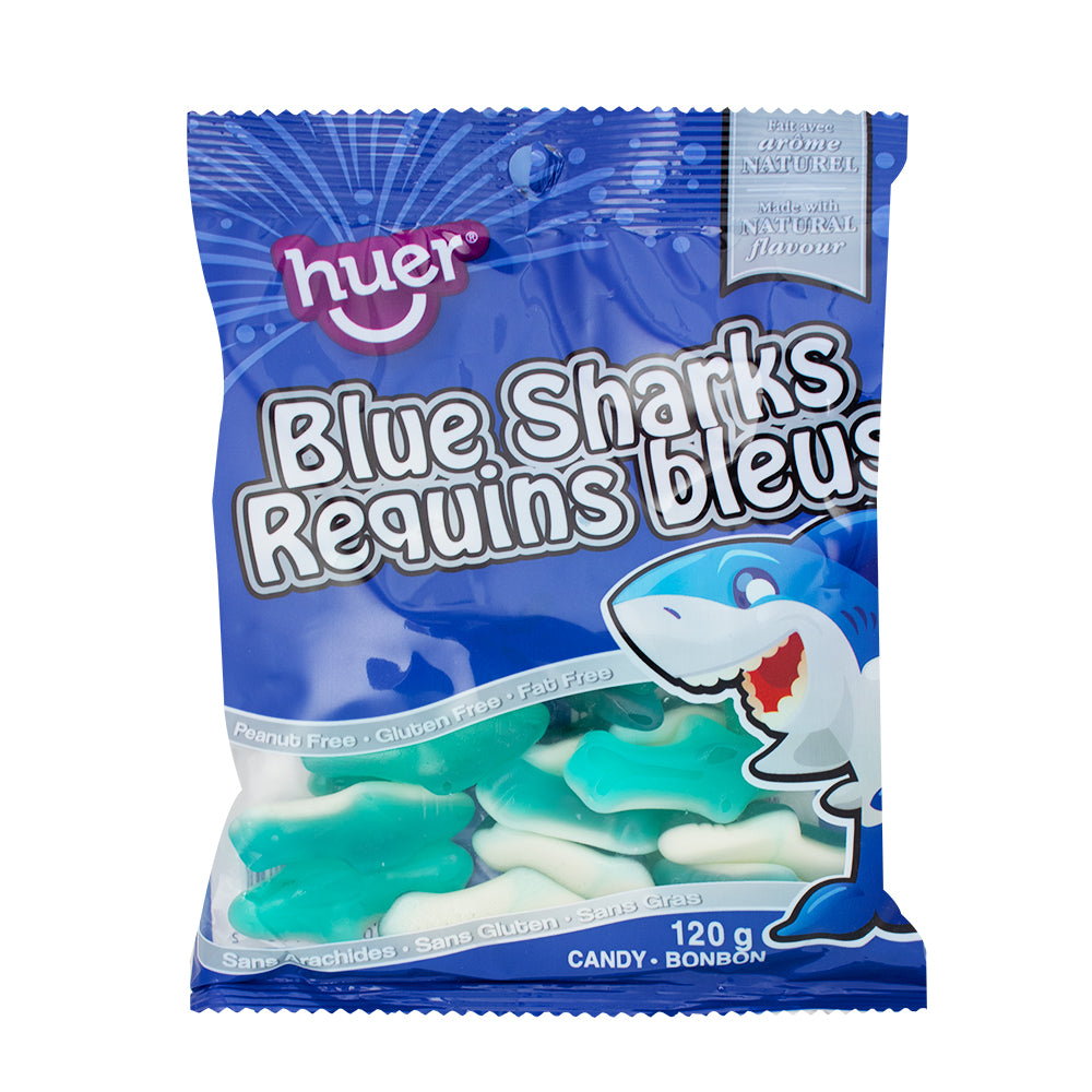 Huer Blue Sharks Gummy Candy 120g 24PK | iWholesaleCandy.ca