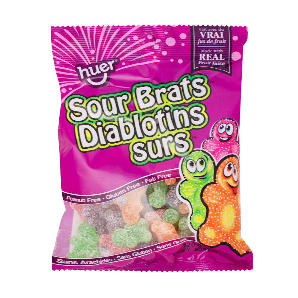 Huer Sour Brats 120g- 24 Pack | iWholesaleCandy.ca
