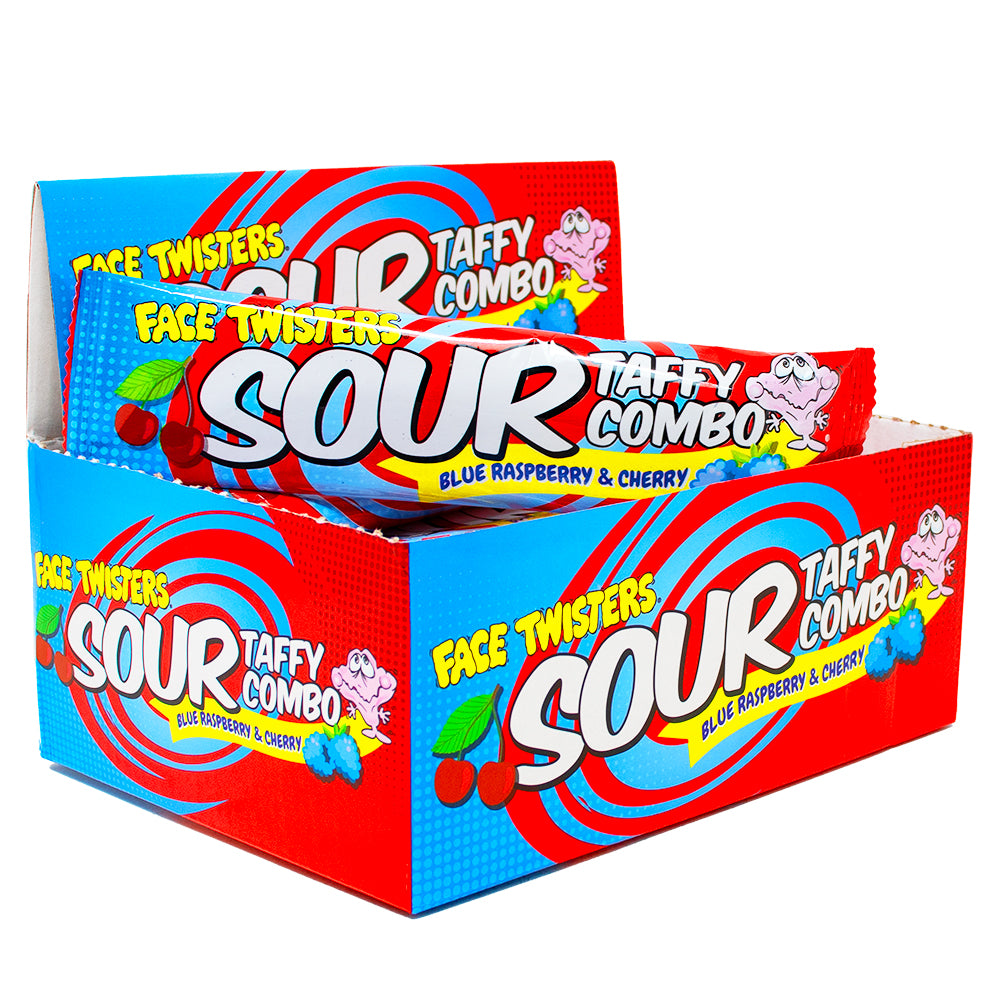 Face Twisters Sour Taffy Blue Raspberry & Cherry | iWholesalecandy.ca ...