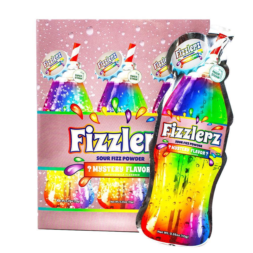 Fizzlers Sour Fizzy Powder Candy Mystery Flavour 0.35oz - 48 Pack ...