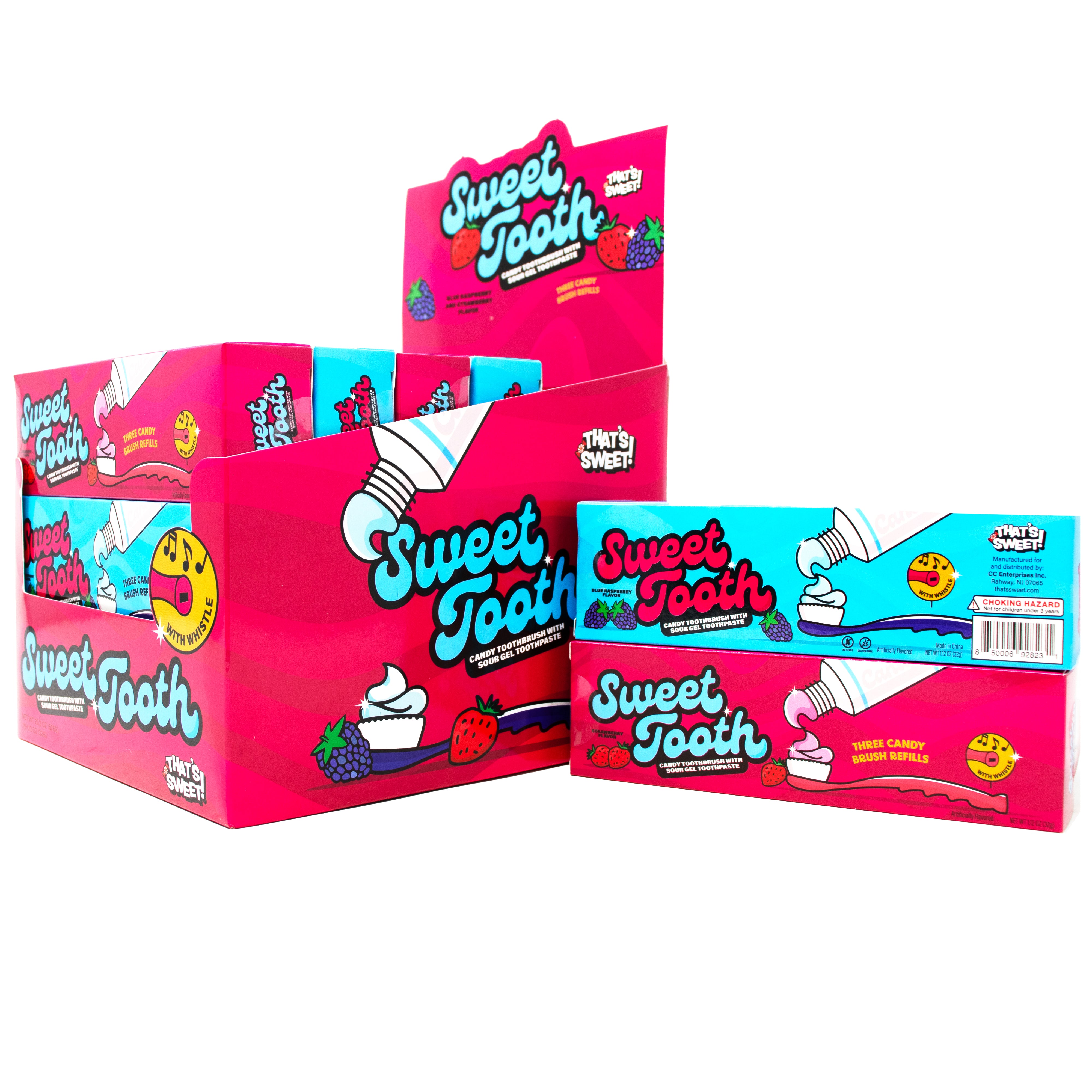 Sweet Tooth Candy Toothpaste and Toothbrush 1.12oz - 18 Pack ...