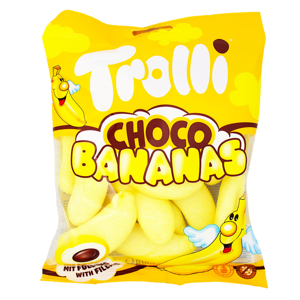 Trolli Choco Bananas Filled Marshmallows (Germany) 150g - 8 Pack ...