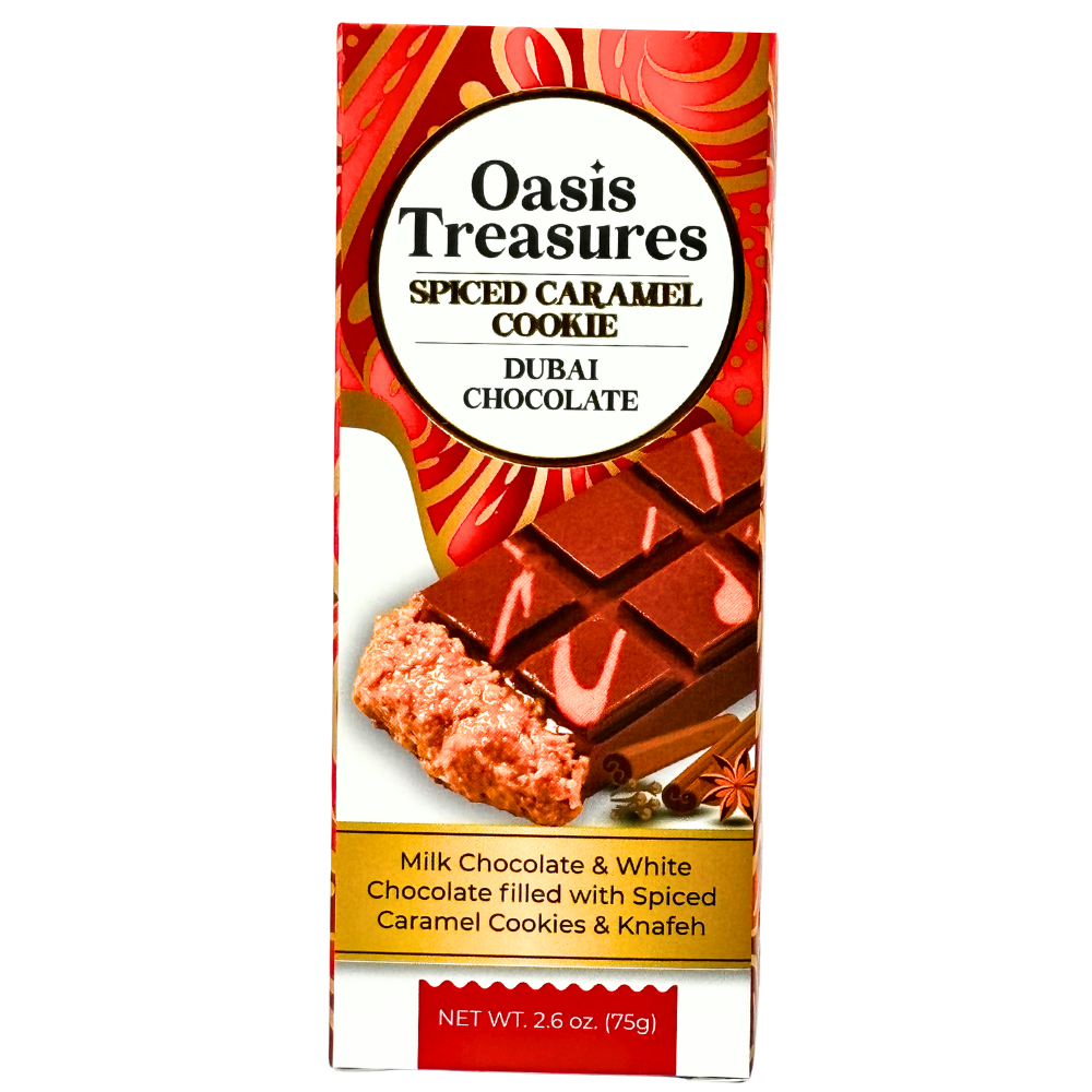 Oasis Treasures Spiced Caramel Dubai Chocolate - 75g - 24 Pack ...