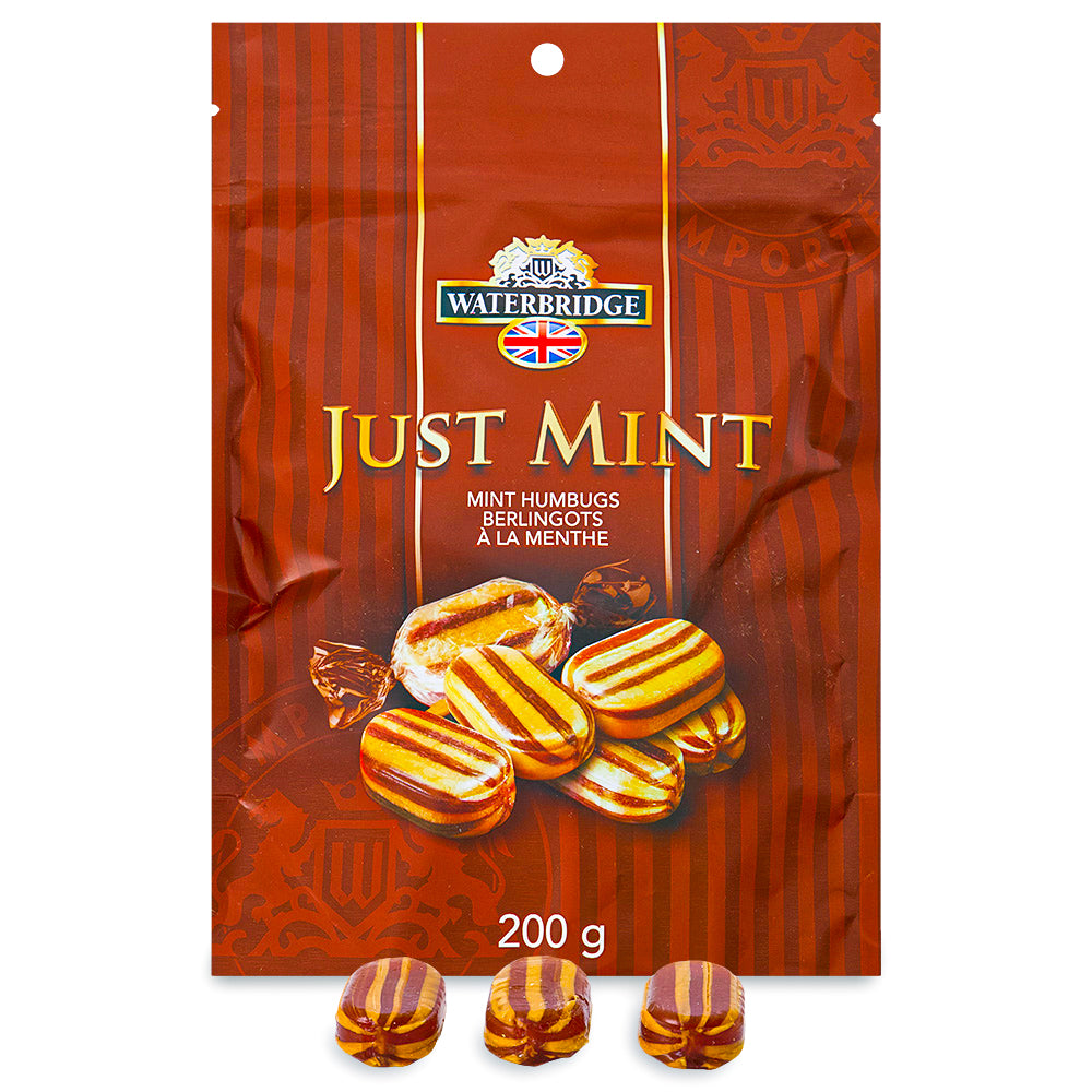 Waterbridge Just Mint Humbugs 200g - 15 Pack | iWholesaleCandy.ca