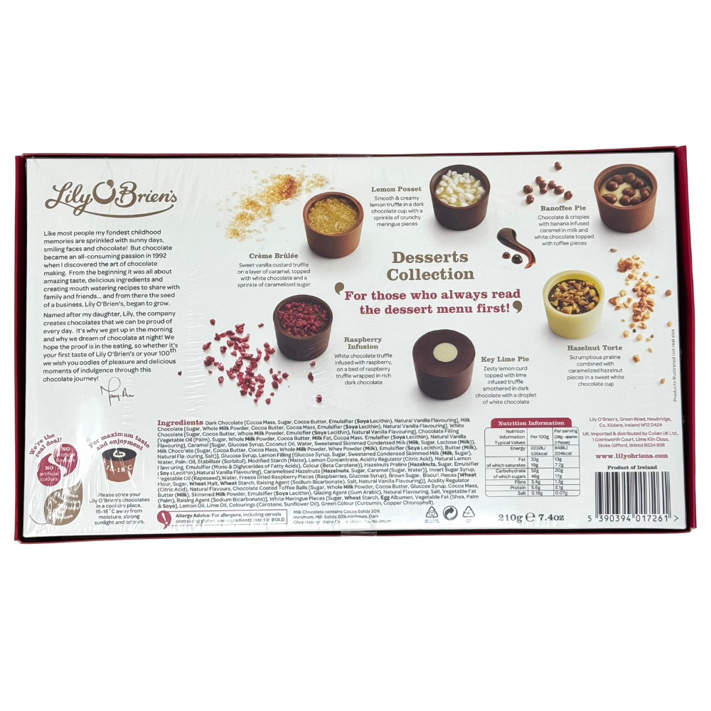 Lily O'Breins Deserts Collection 210g (UK) - 8 Pack | iwholesale Candy ...