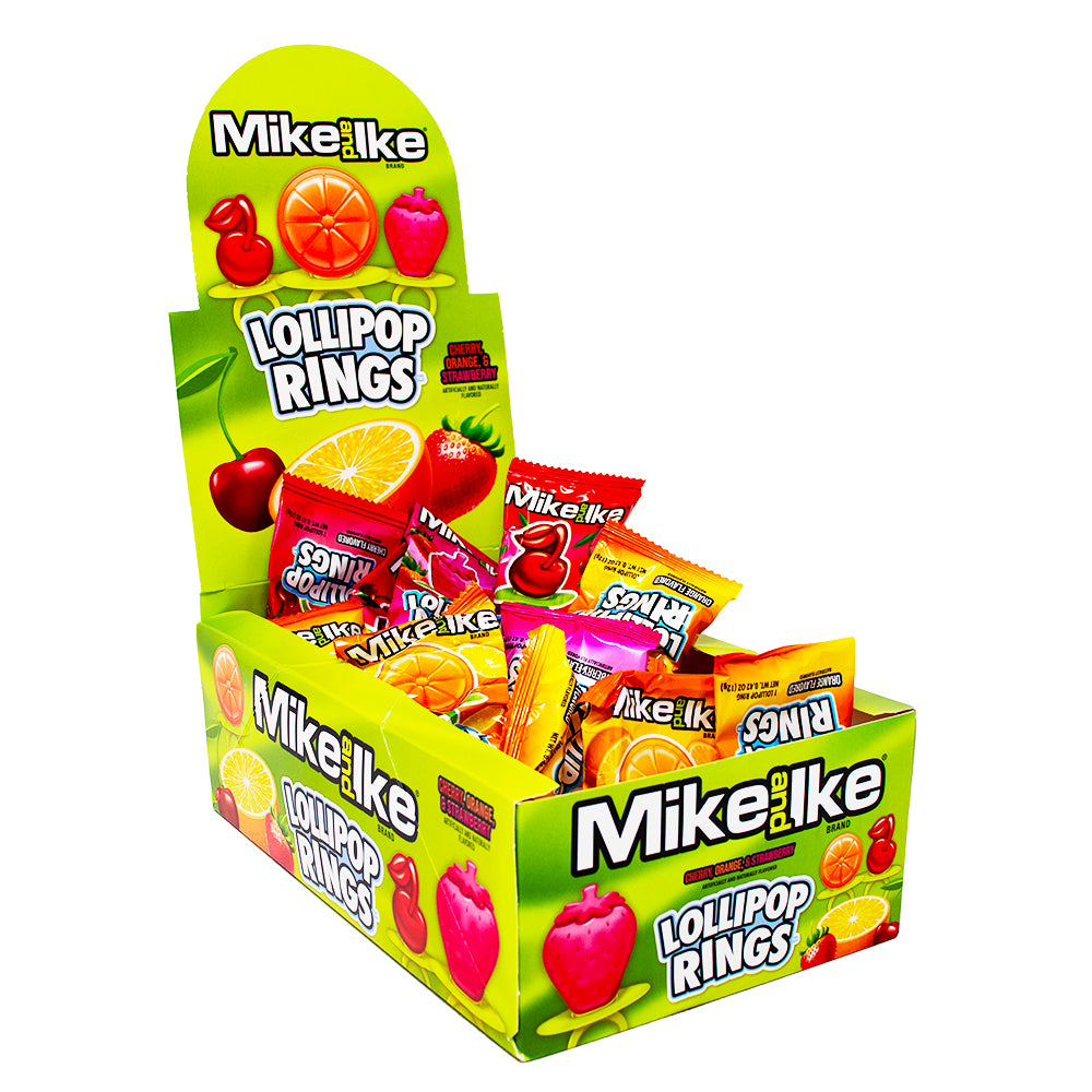 Mike and Ike Lollipop Rings 24CT | iWholesaleCandy.ca