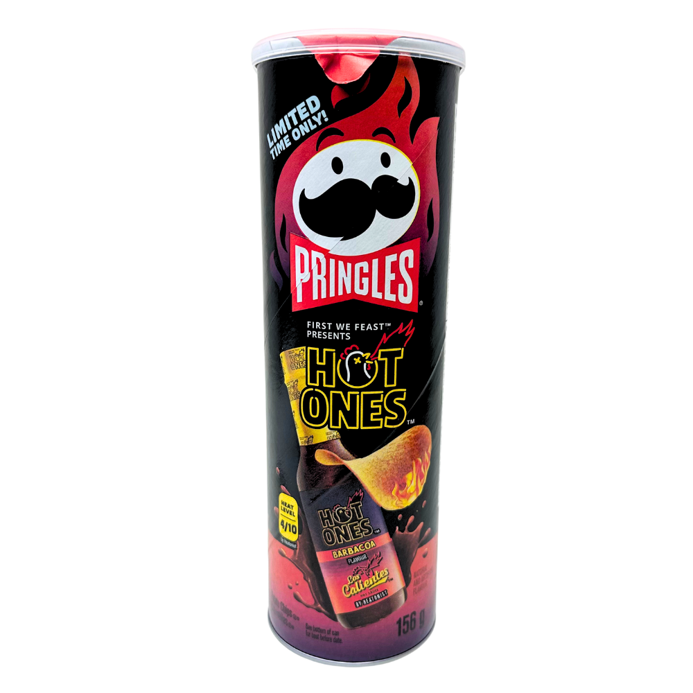 Pringles Hot Ones Barbacoa 156g - 14 Pack | iwholsale Candy ...