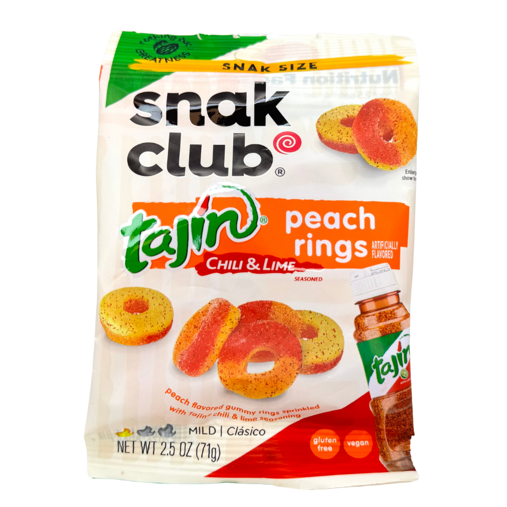 Snack Club Tajin Peach Rings 2.5oz - 10 Pack | iwholesale Candy ...