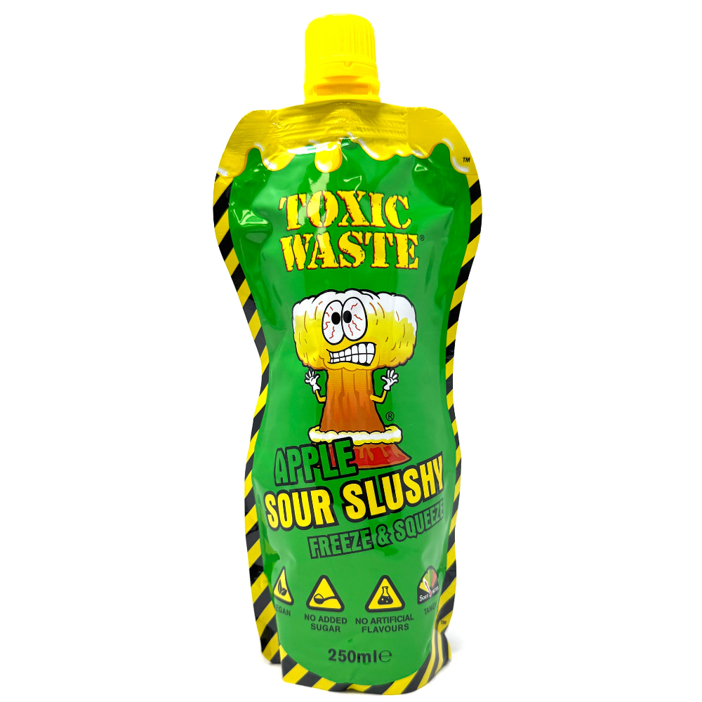 Toxic Waste Apple Slushy Pouch 250ml - 12 Pack | iwholesale Candy