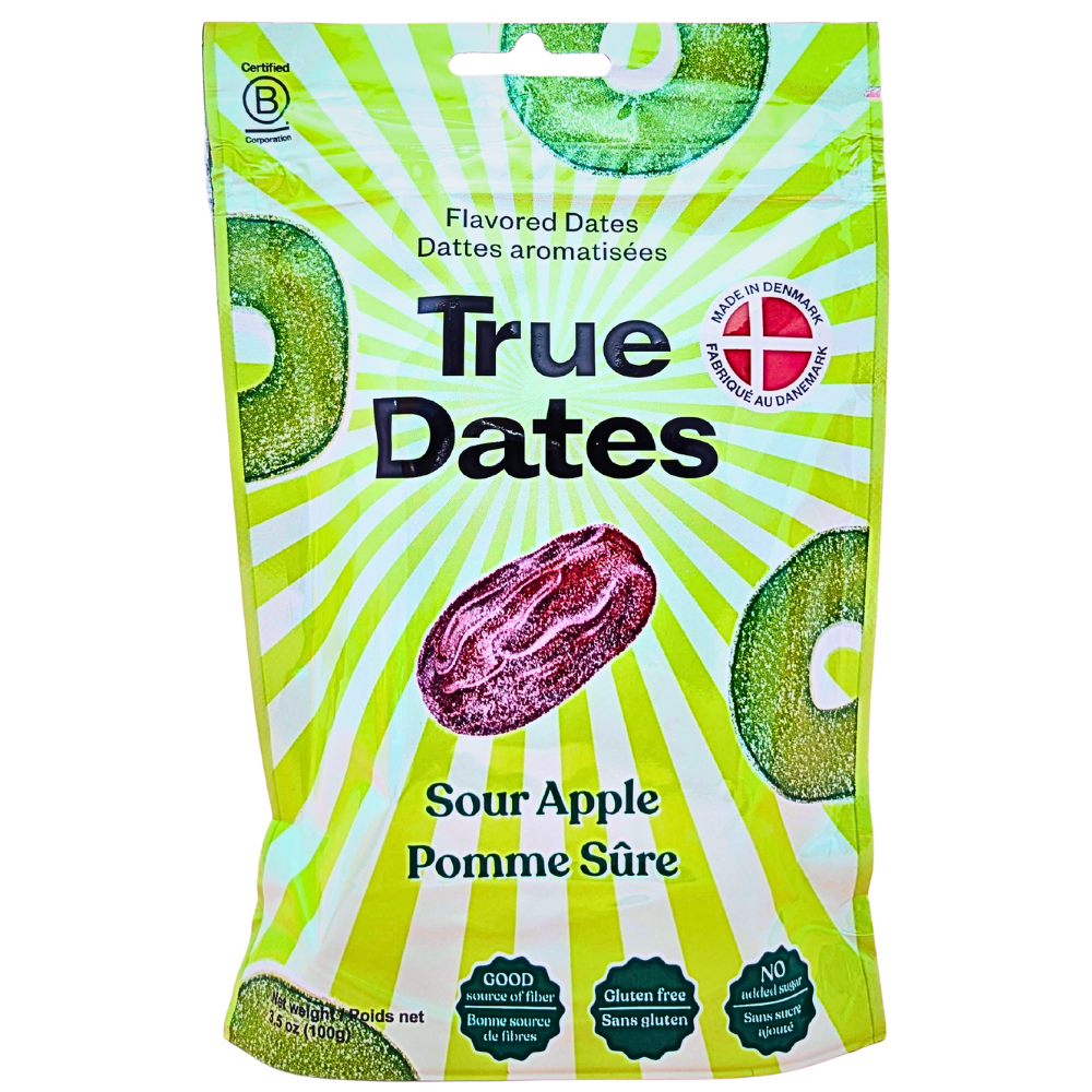True Dates Sour Apple 100g - 12 Pack | iWholesale Candy ...