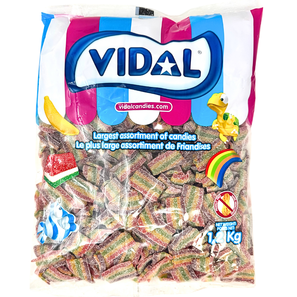 Vidal Mini Rainbow Belts Sour Candy 1kg | iWholesaleCandy.ca