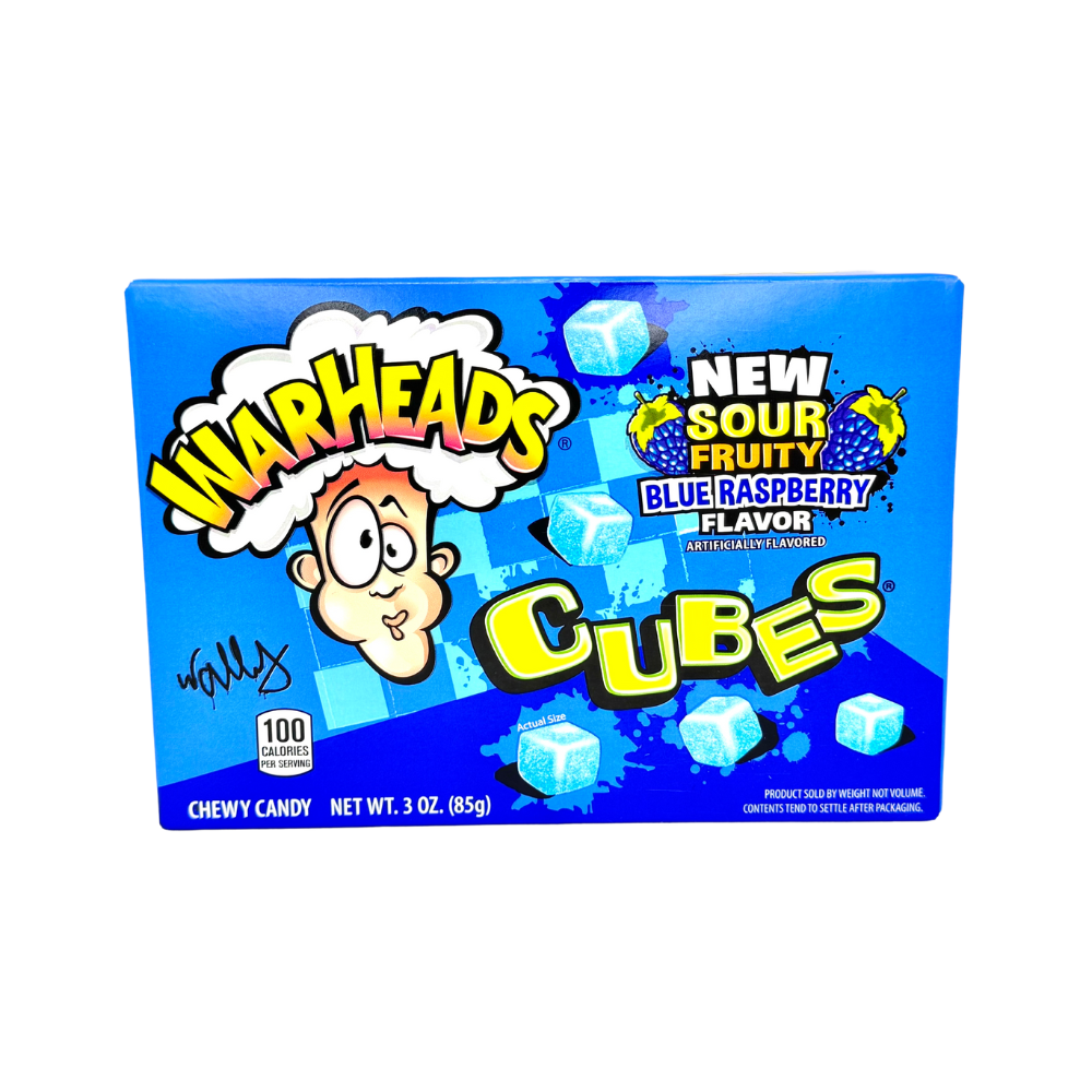 Warheads Chewy Cubes Blue Raspberry Theatre Box | iwholeale Candy ...