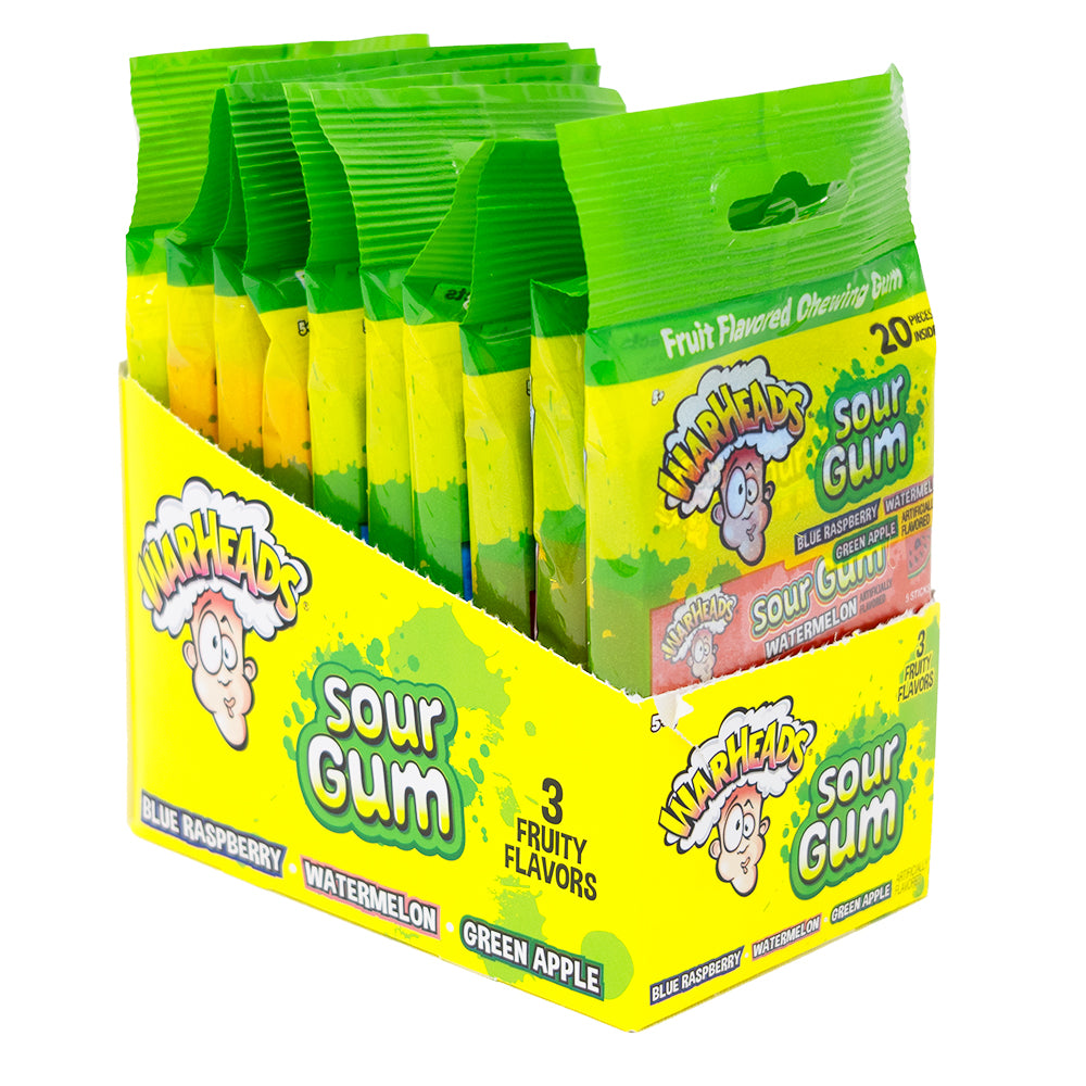 Warheads Sour Gum 4 Sticks 50g - 10 Pack | iWholesaleCandy.ca