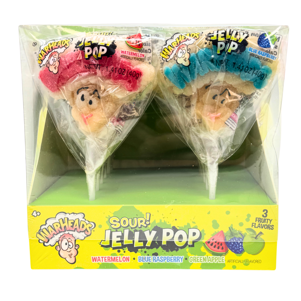 Warheads Sour Jelly Pops 1.41oz - 12 Pack | iwholesale Candy