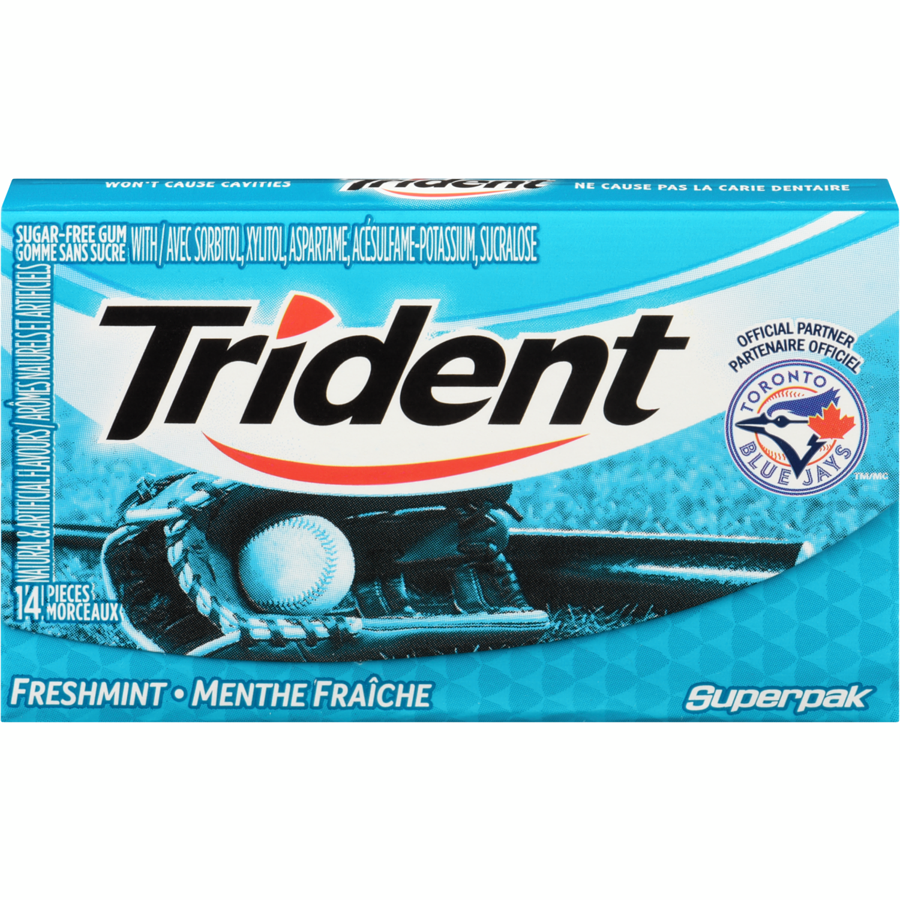 Trident Freshmint 14 Piece Gum Singles - 12 Pack