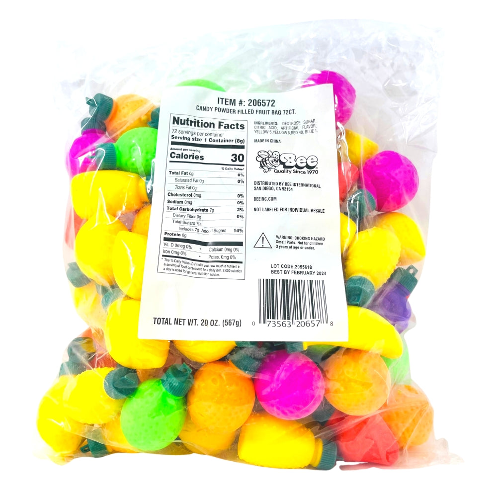 Bee Novelty Candy Filled Fruit Containers | iWholesaleCandy.ca