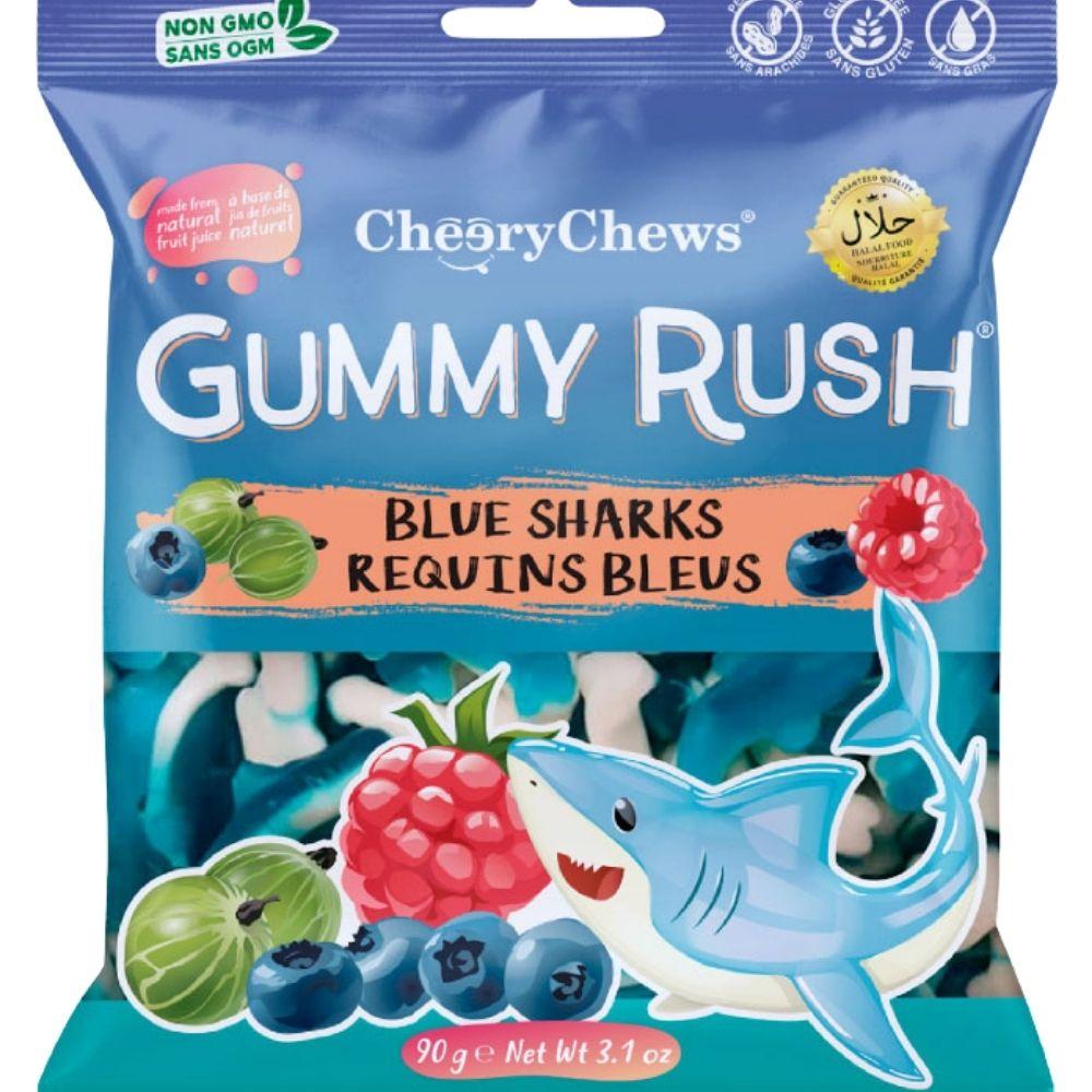 Gummy Rush Blue Sharks 90g - 12 Pack | iWholesaleCandy – iWholesaleCandy.ca