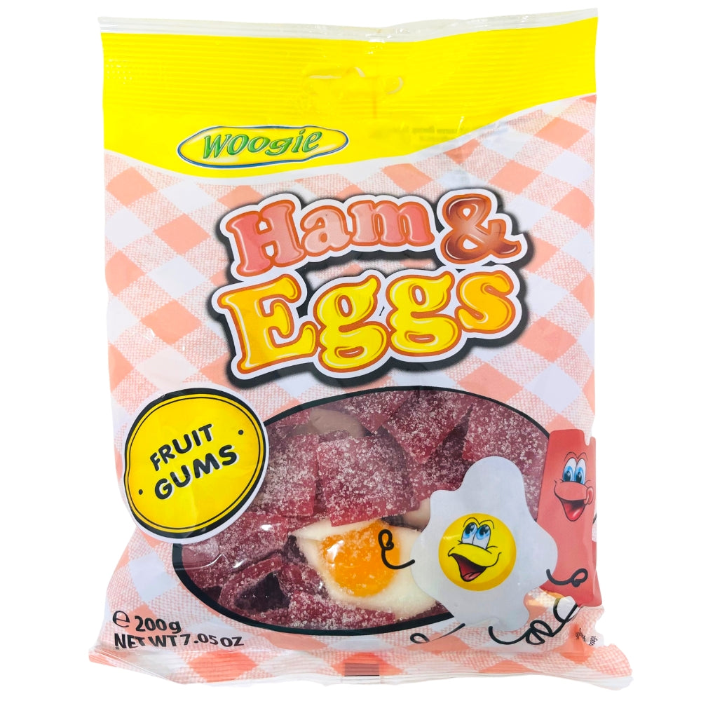 Woogie Ham & Eggs Shaped Gummy Candy 200g 16 Pack | iWholesaleCandy.ca